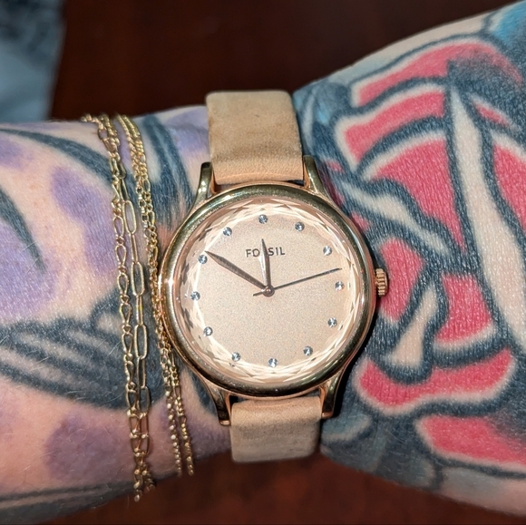 Fossil | Accessories | 33 Fossil Bevel Watch With Leather Band | Poshmark